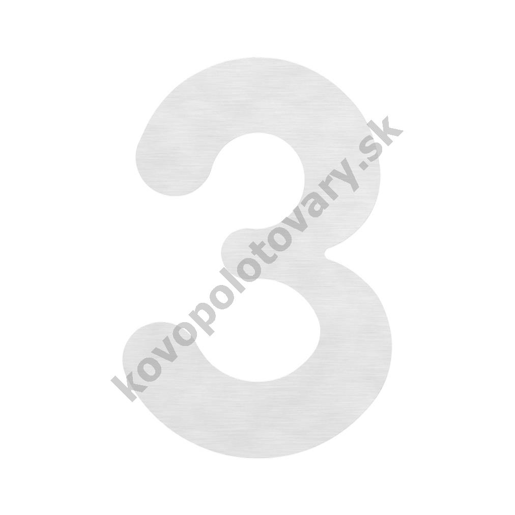 040-HN-3 - nerezová číslica 3, číslo na dom, výška 155 mm ...