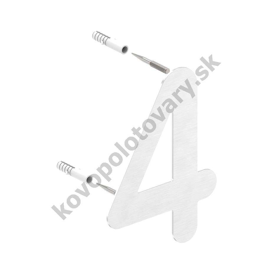 040-HN-4 - nerezová číslica 4, číslo na dom, výška 155 mm ...