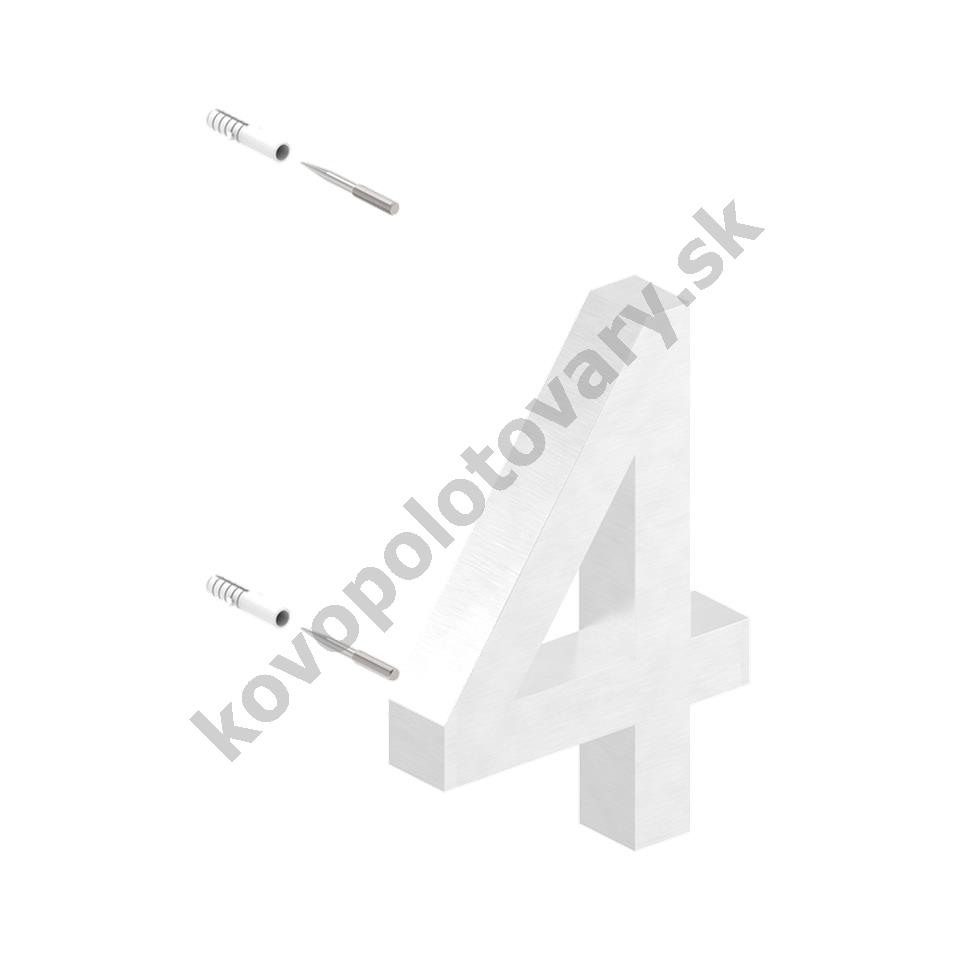 042-HN-4 - nerezová 3D číslica 4, číslo na dom, výška 200 mm ...