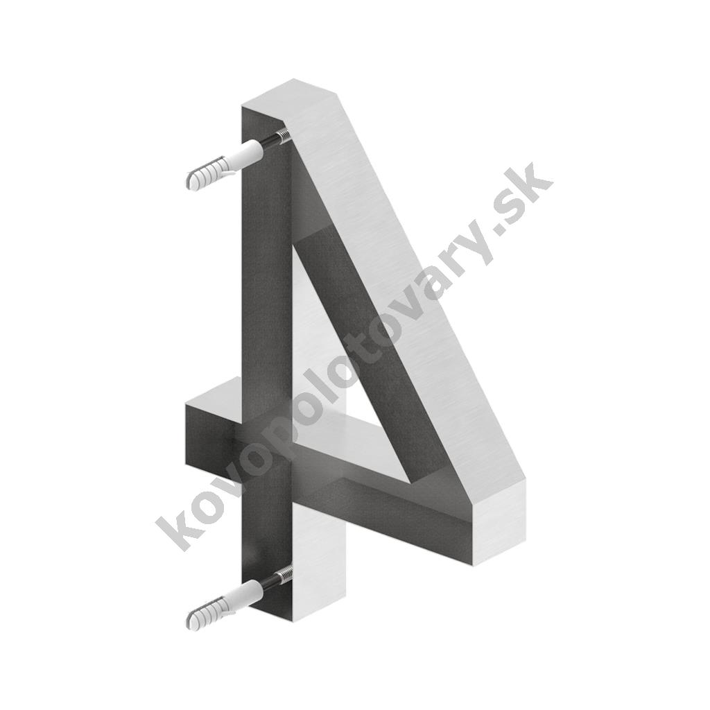 042-HN-4 - nerezová 3D číslica 4, číslo na dom, výška 200 mm ...